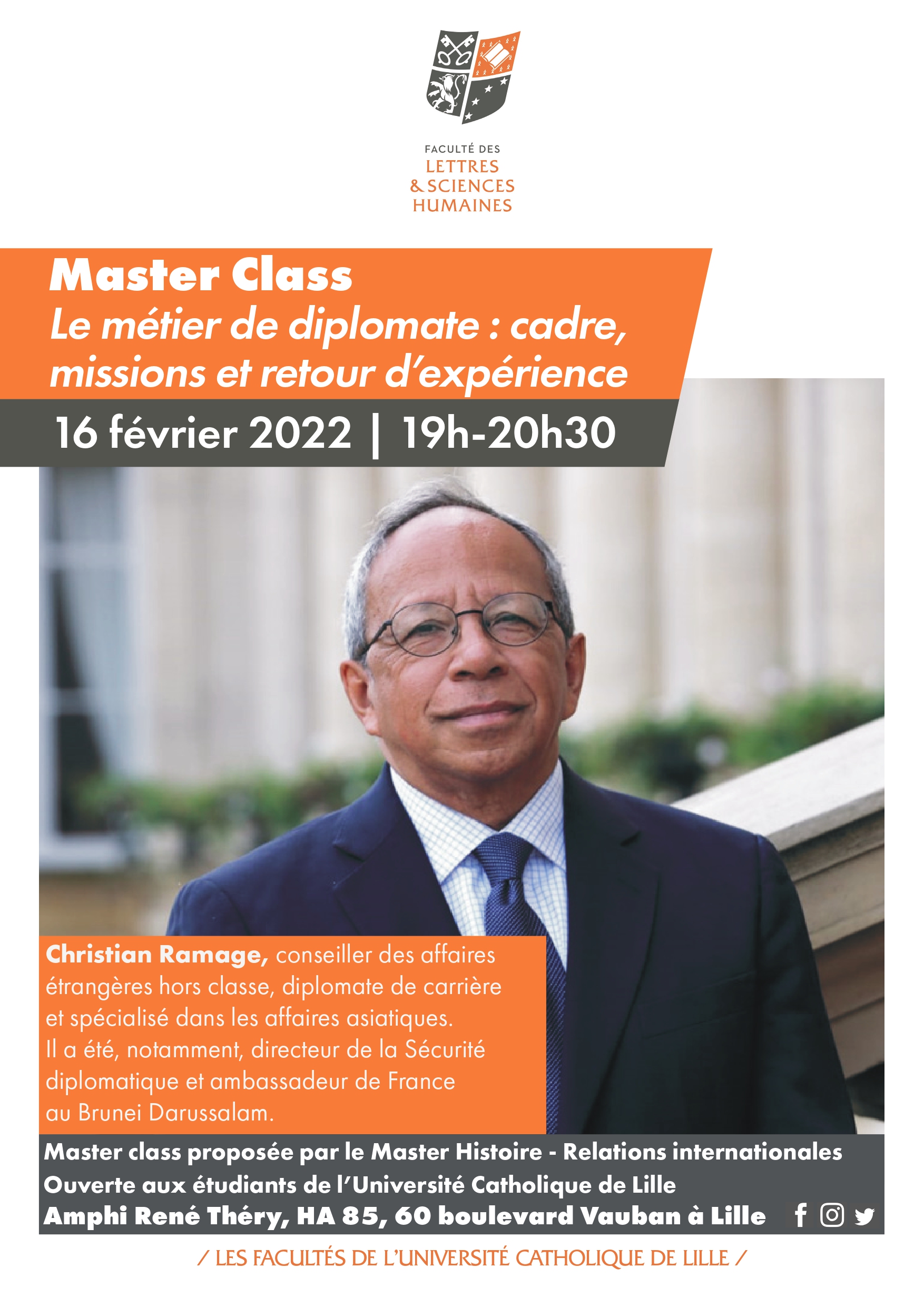 Master Class : Le métier de diplomate : cadre, missions et retour d ...