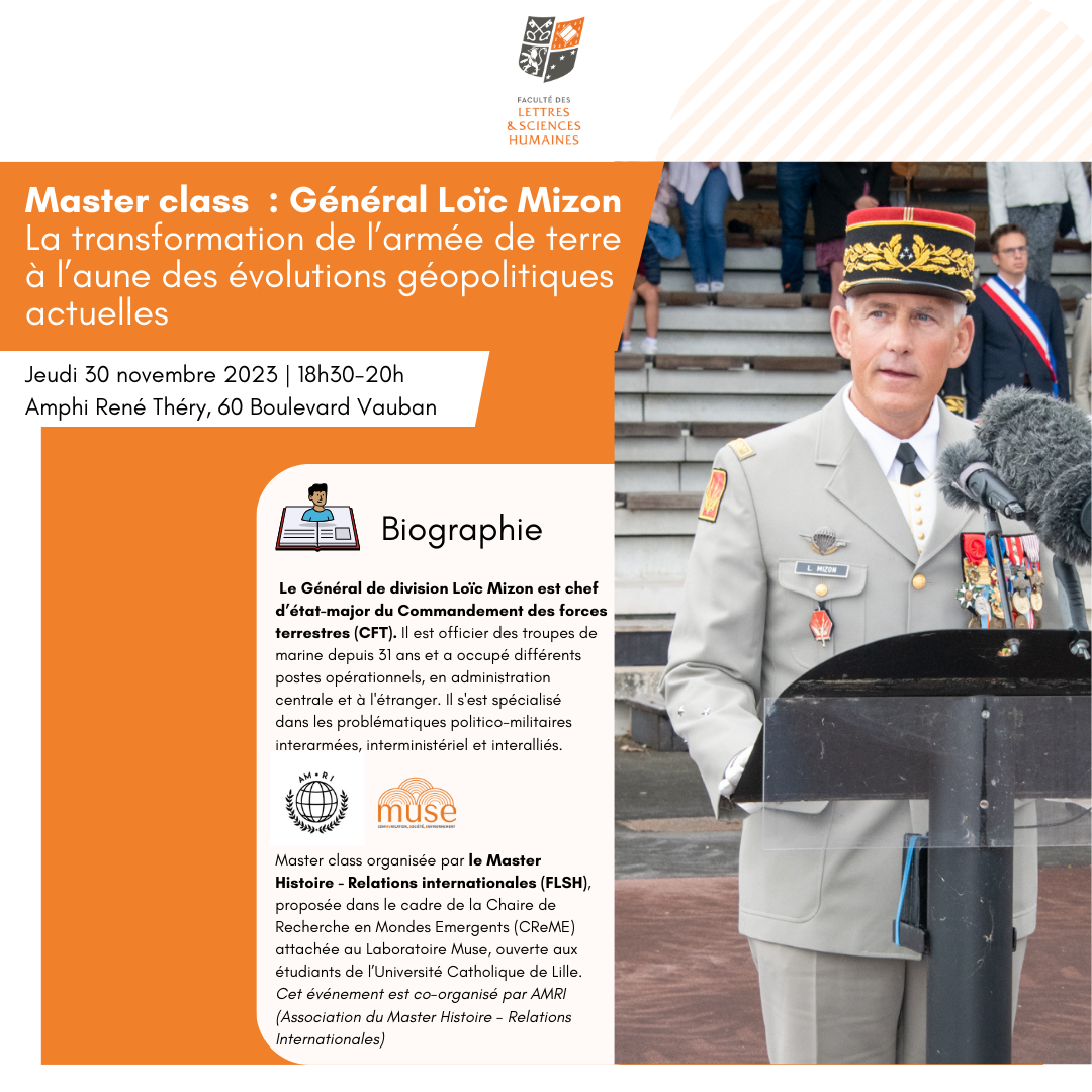 Master class : Général Loïc Mizon, la transformation de l'armée de ...
